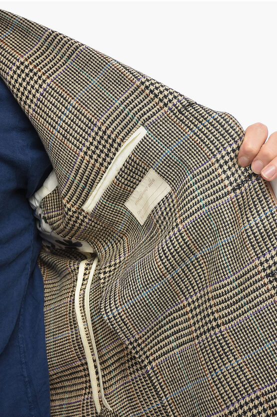 Massimo Alba Linen Half-lined Blazer with Herringbone Pattern men ...