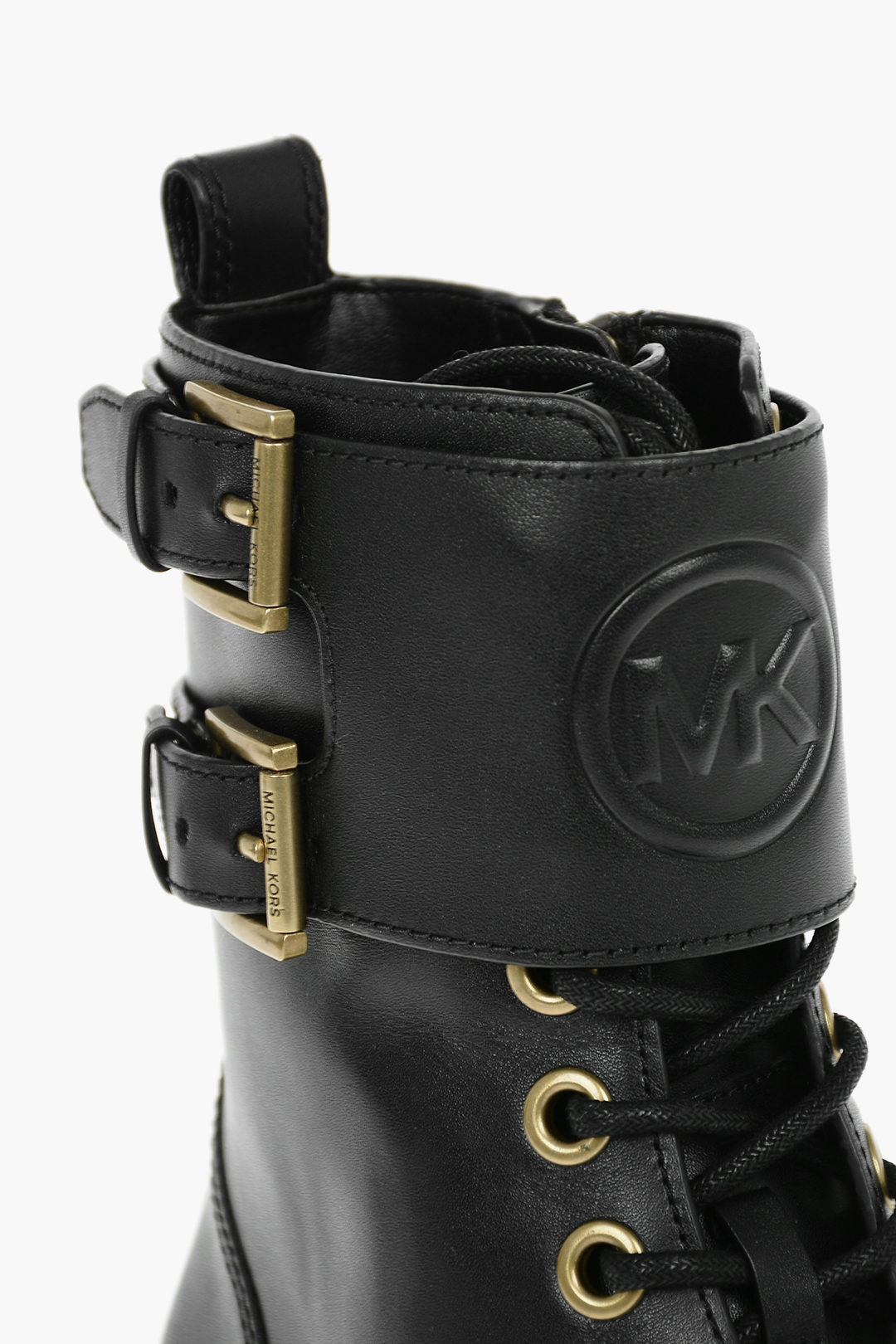 Michael Kors Logoed Leather RIDLEY Boots With Double Buckles women ...
