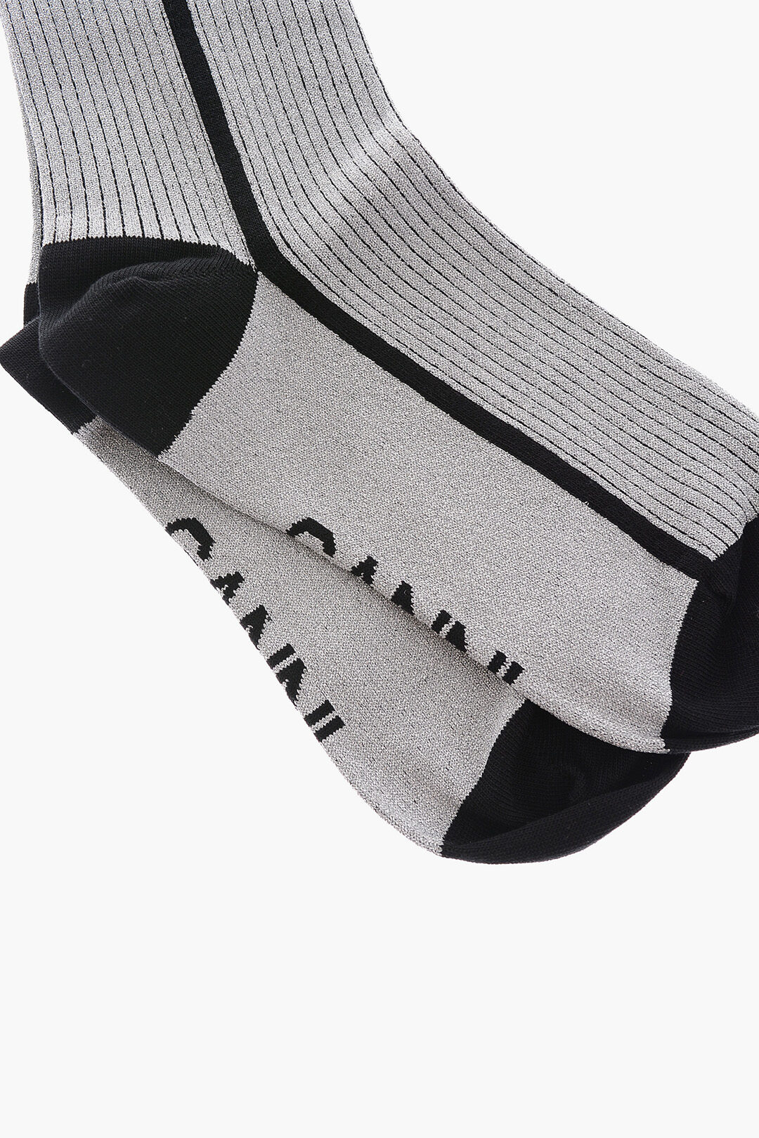 Ganni Long Lurex Ribbed Socks women - Glamood Outlet
