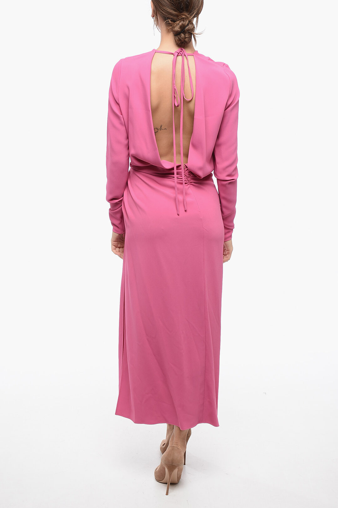Lanvin Long-sleeved Bare Back Dress with Side Split women - Glamood Outlet