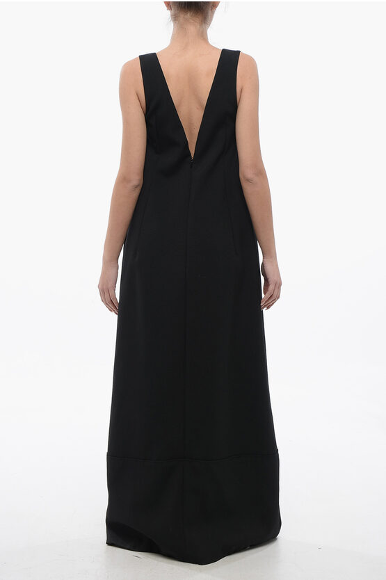 Jil Sander Long Wool Dress with Pockets women - Glamood Outlet