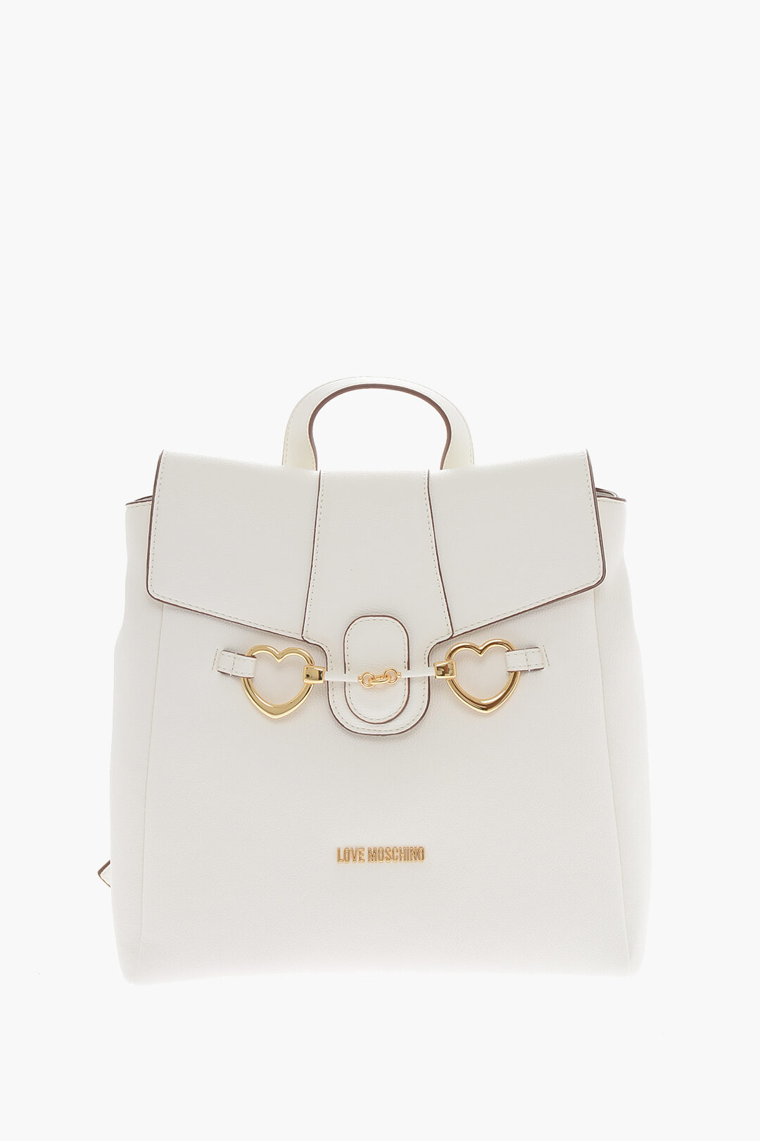 Moschino LOVE Faux Leather Backpack with Heart-Shaped Clamps women ...