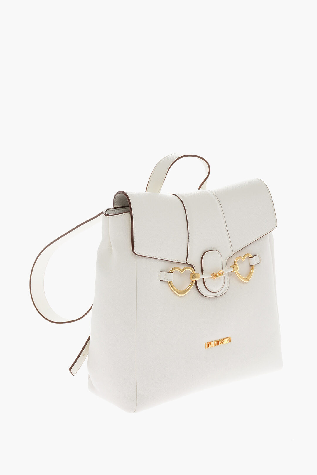 Moschino LOVE Faux Leather Backpack with Heart-Shaped Clamps women ...