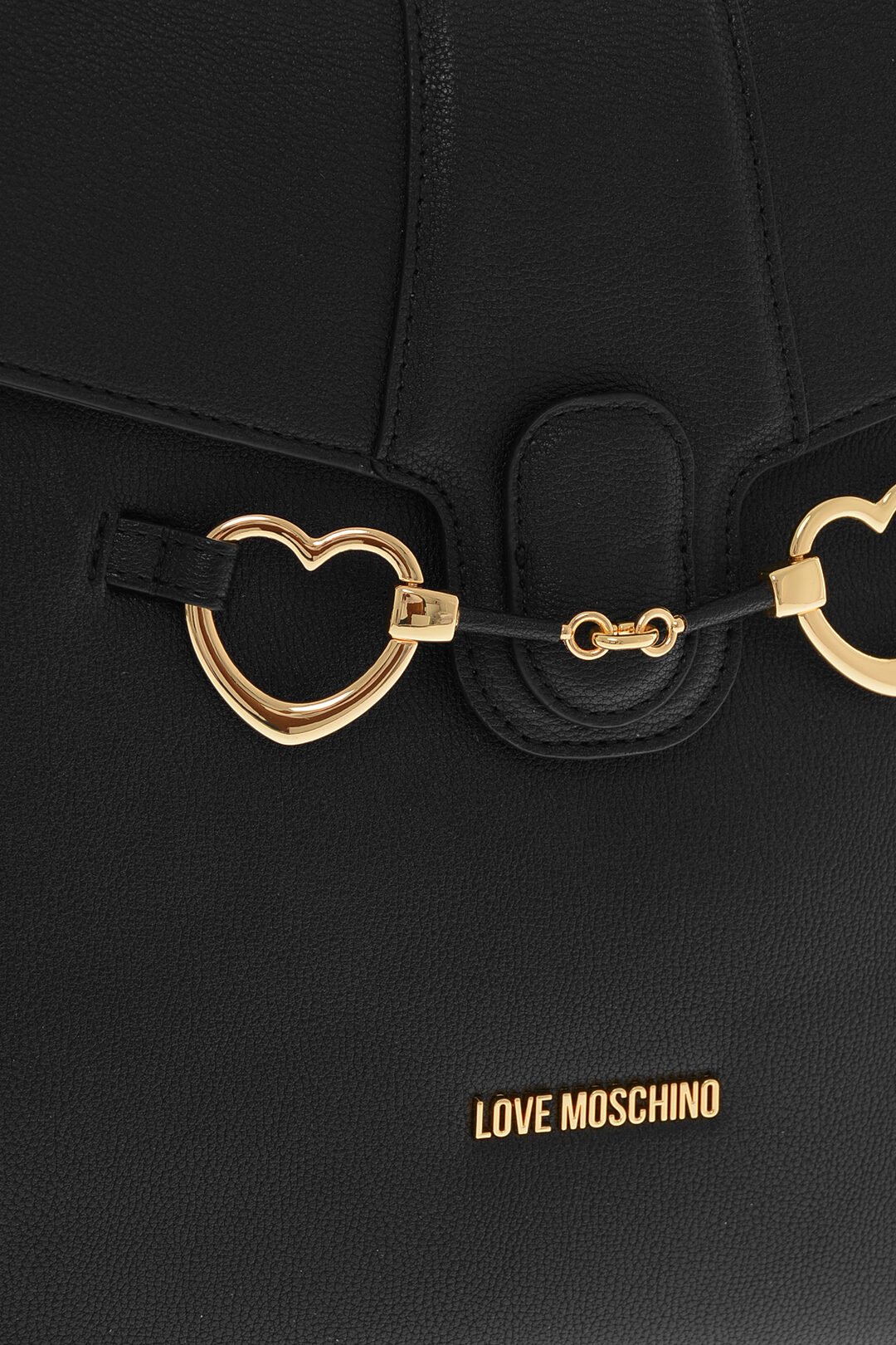 Moschino LOVE Faux Leather Backpack with Heart-Shaped Clamps women ...