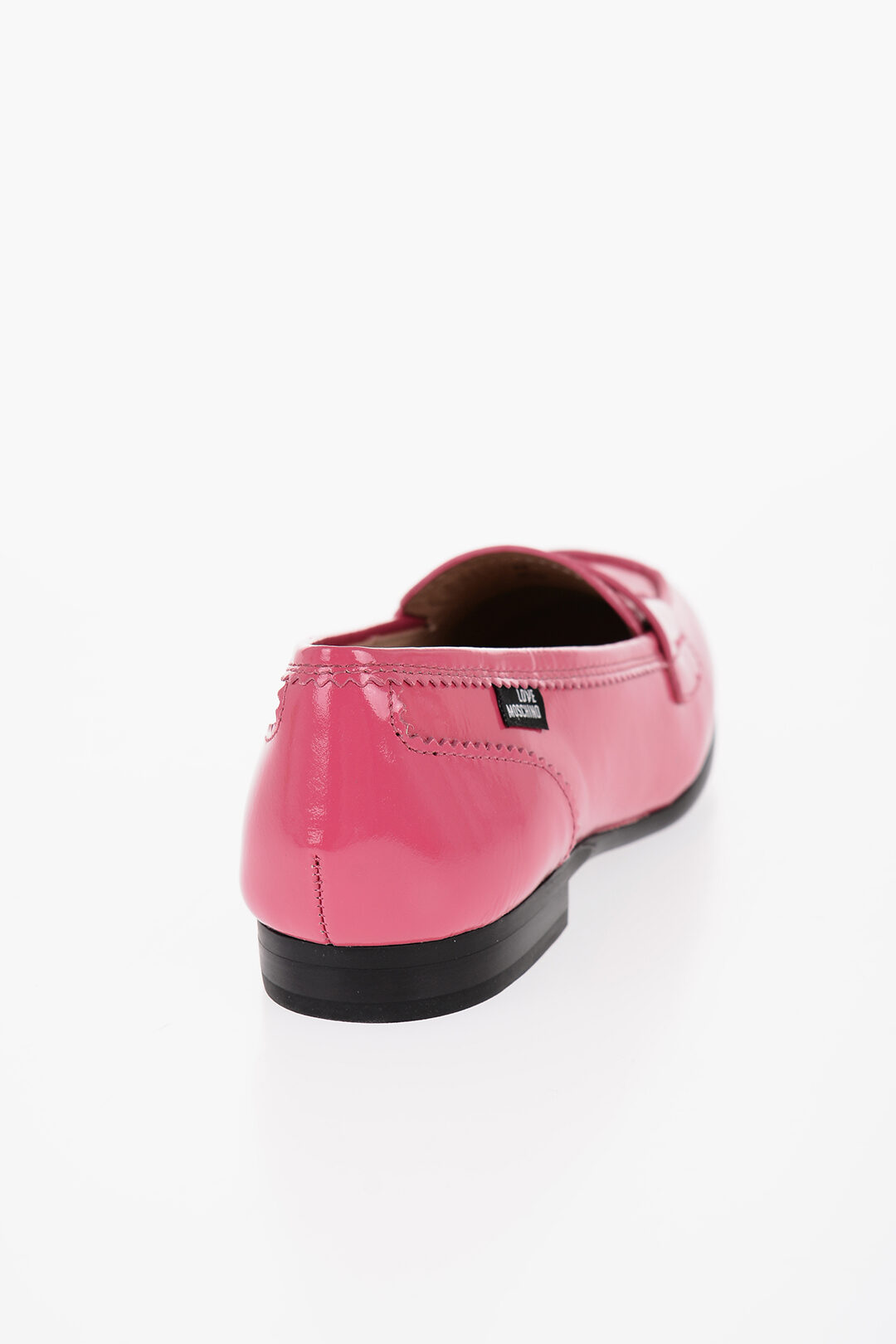 Moschino LOVE Patent Leather Loafers with Heart-Shaped Cut-Out Detail ...