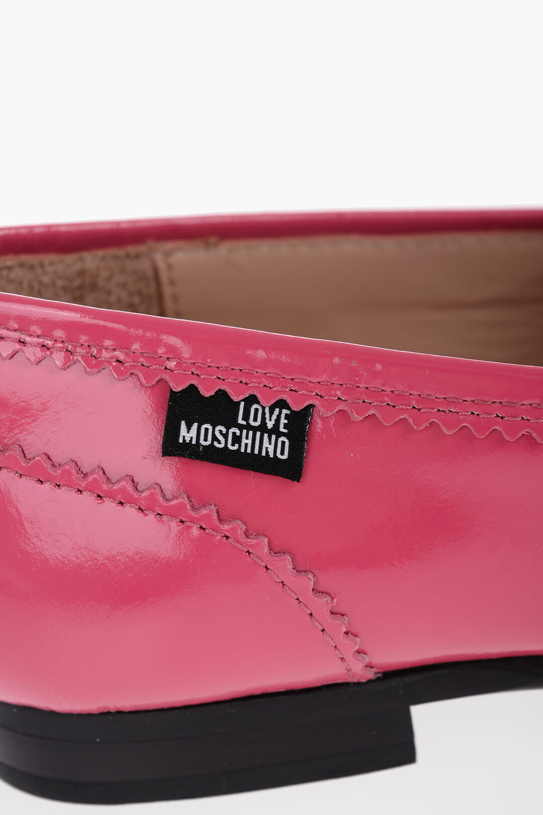 Moschino LOVE Patent Leather Loafers with Heart-Shaped Cut-Out Detail ...