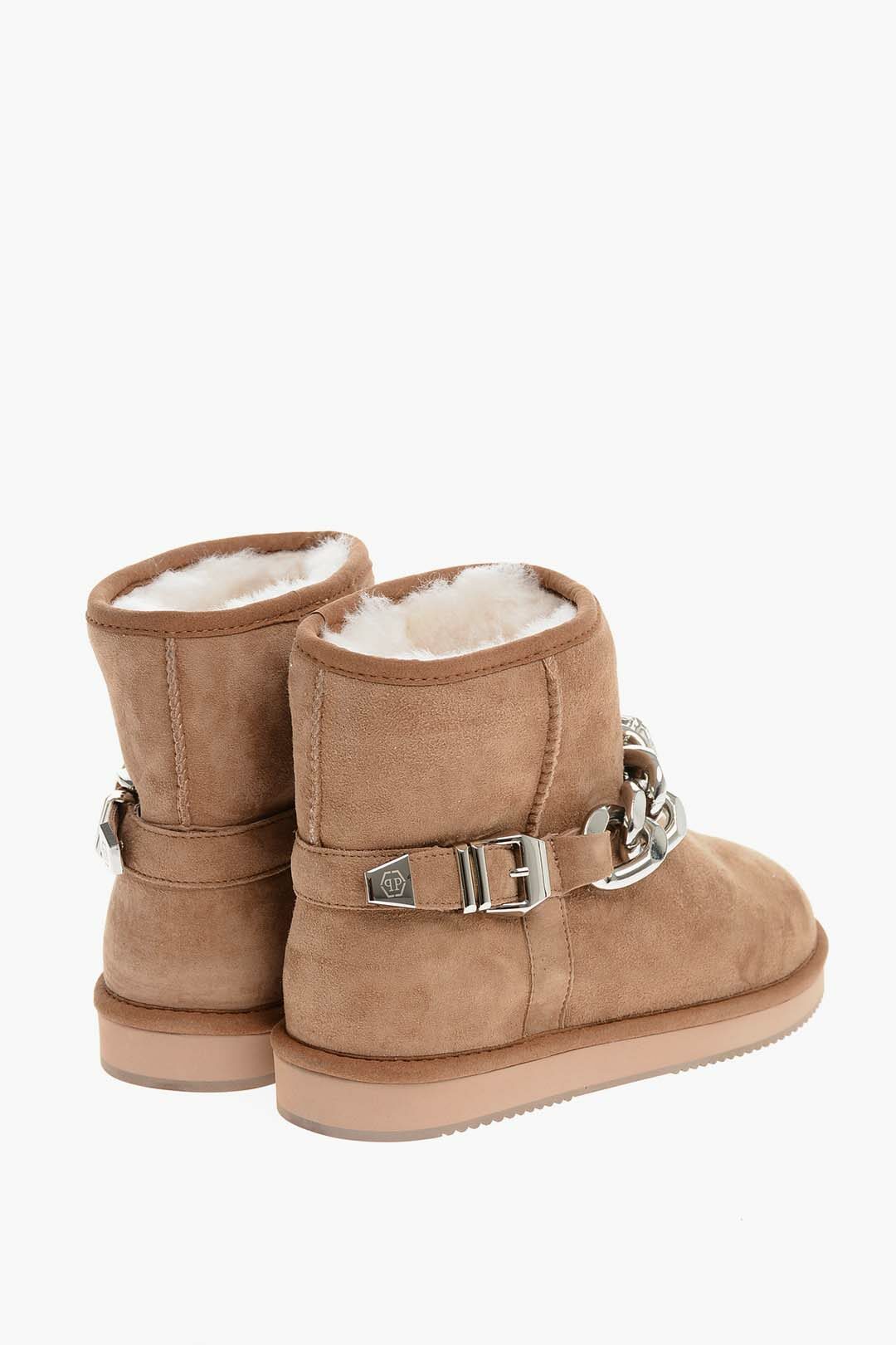Philipp Plein Low Flat Shearling Lined Suede Booties women - Glamood Outlet