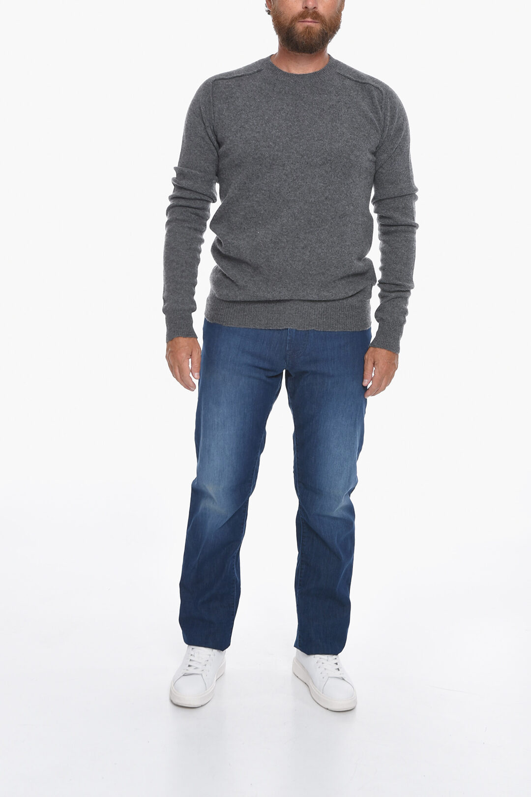 Bottega Veneta Maglia Girocollo in Puro Cashmere uomo - Glamood Outlet Bottega Veneta Maglia Girocollo in Puro Cashmere uomo - Glamood Outlet