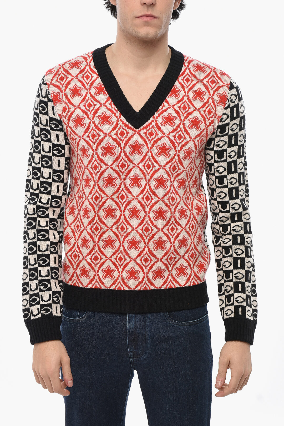 Gucci Maglia in Lana Ricamata con Scollo a V uomo - Glamood Outlet