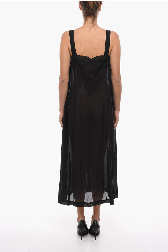 Notes du Nord Maxi Sheer Slip Dress VIVIAN with Lace and Ruffle Trims ...