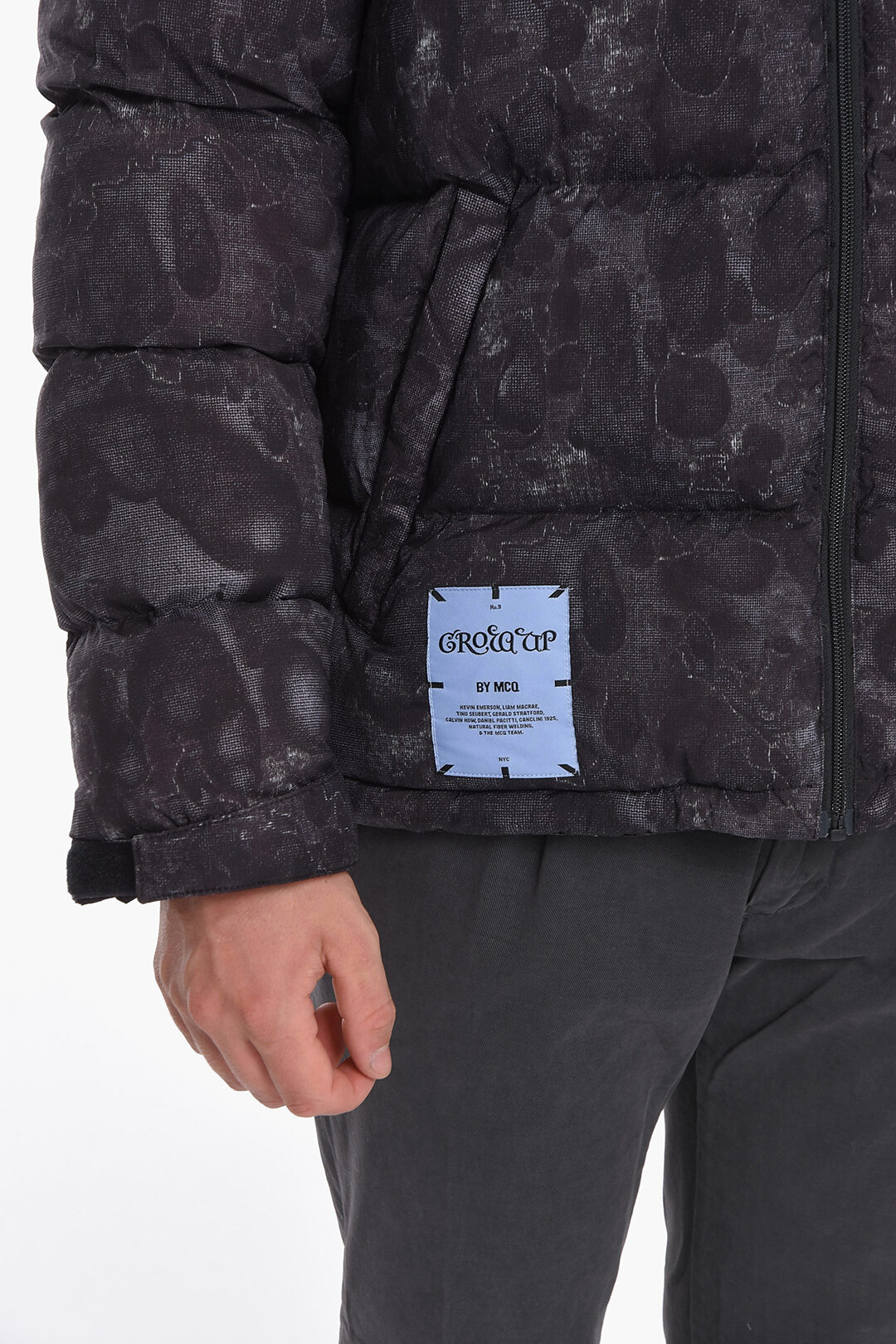 Alexander McQueen MCQ NO.9 Hooded Puffer Jacket with Velcro Detail men ...