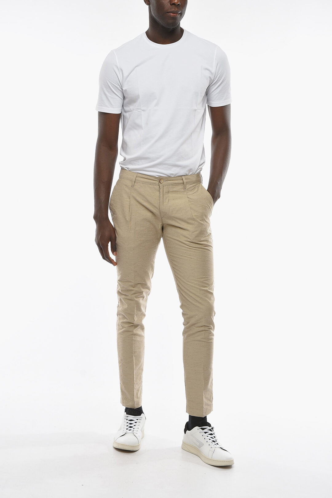 Cruna Melange NEWTOWN Single Pleat Pants with Buttons Closure men ...