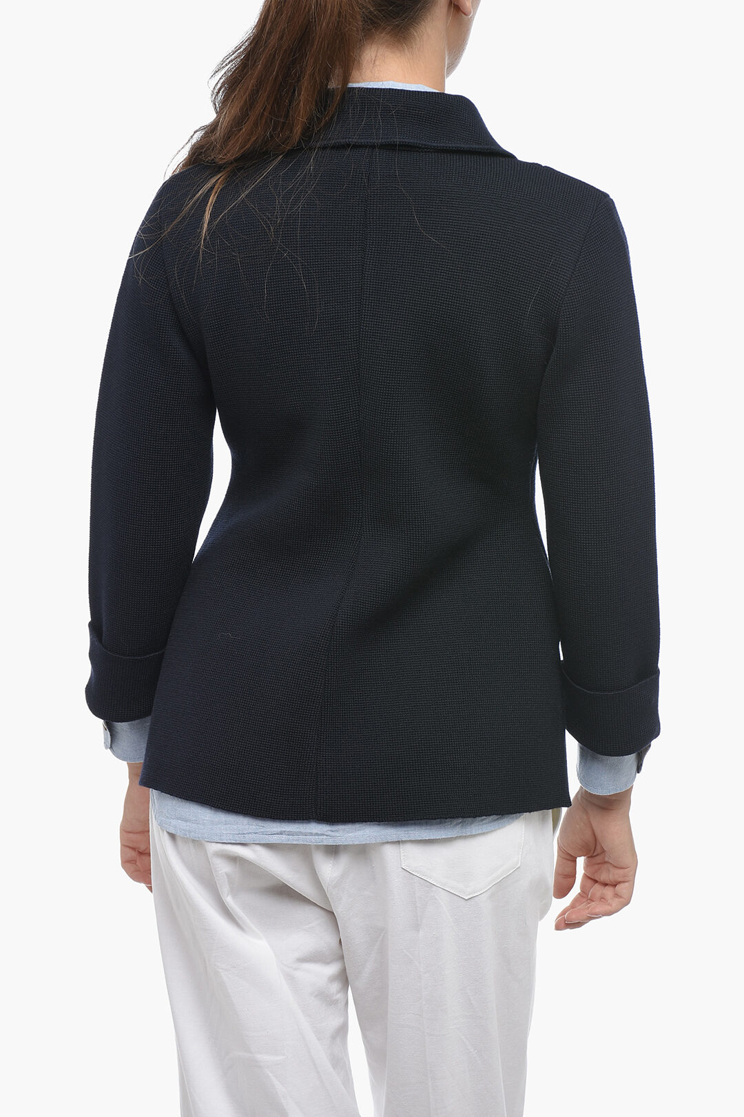 ELLA Merino Wool Double-breasted Blazer with Welt Pockets women ...