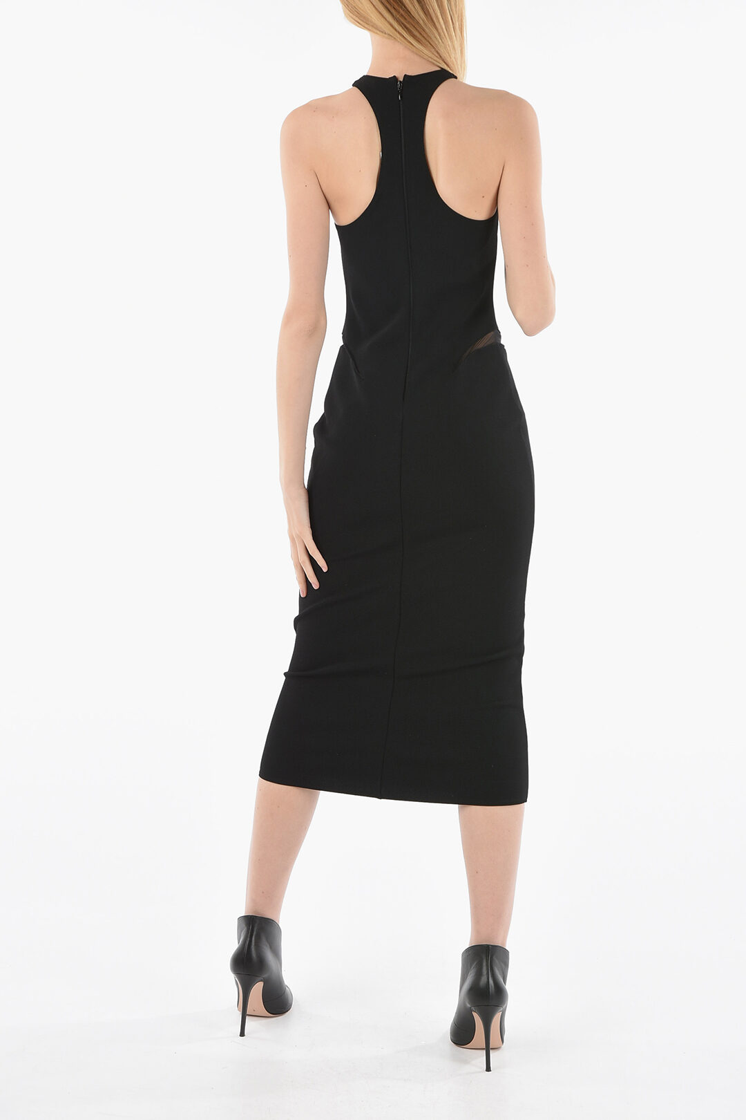 Alessandro Vigilante Mesh Detail Knitted Long Sheath Dress women ...