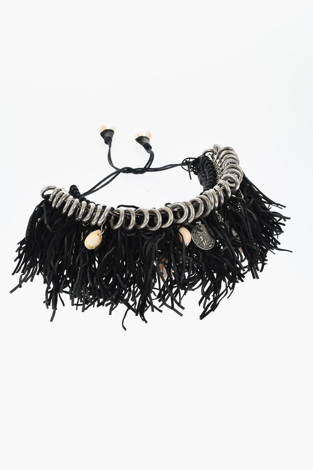 Dsquared2 Metal AFRICAN HYENA Plastron Necklace with Fringes and Charms ...