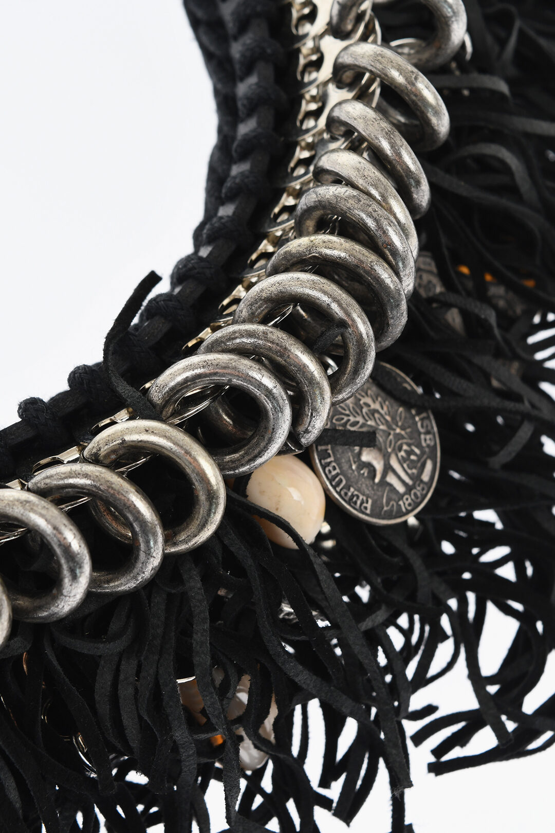 Dsquared2 Metal AFRICAN HYENA Plastron Necklace with Fringes and Charms ...