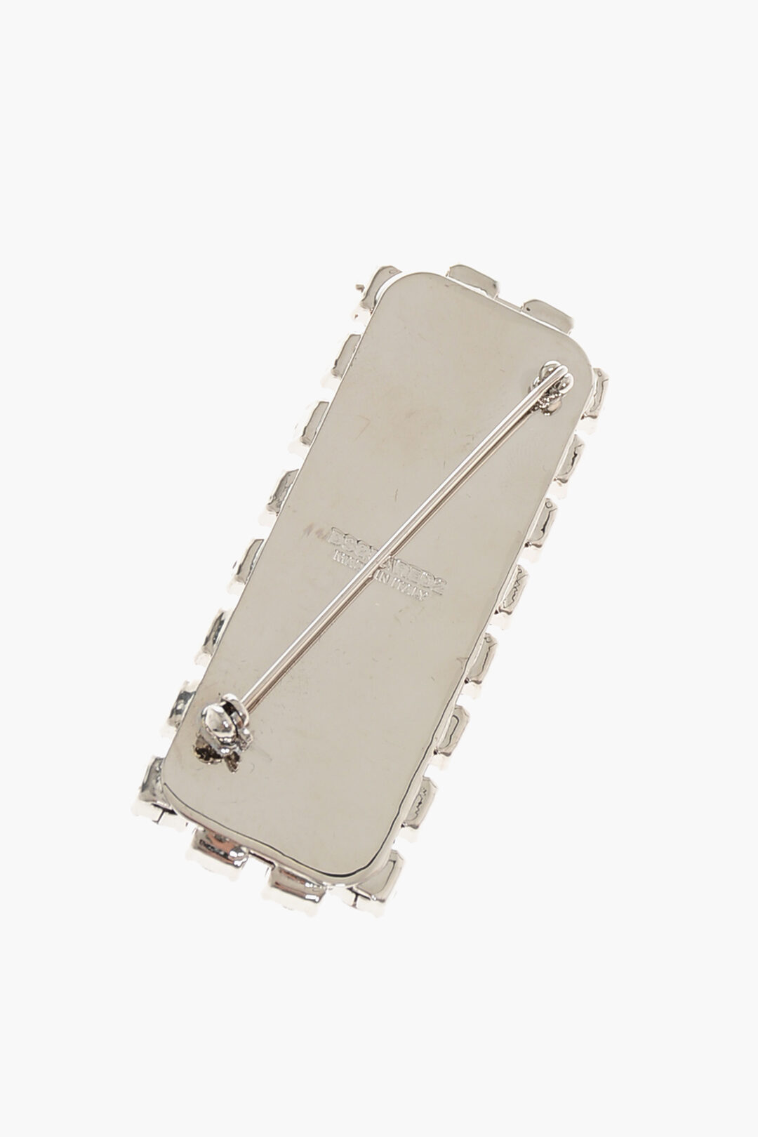 Dsquared2 Metal D2 REFLECTOR Pin Embellished with Rhinestones women ...