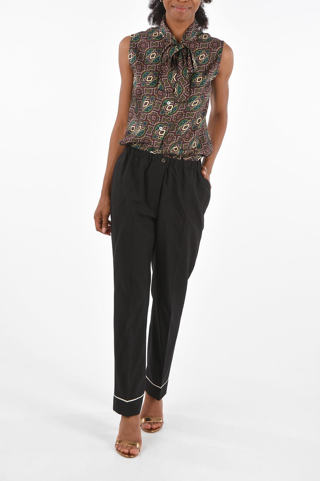 Prada Mid-rise waist drawstring waist pants women - Glamood Outlet
