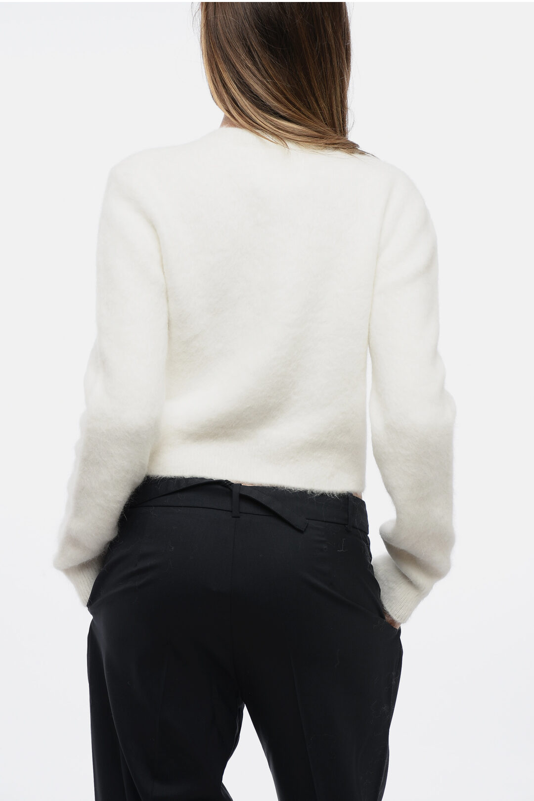 Maison Margiela MM0 Cropped Fit Angora Blend Cardigan women - Glamood ...
