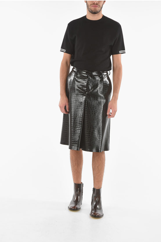Maison Margiela MM10 Crocodile Effect Faux Leather Skort men - Glamood ...