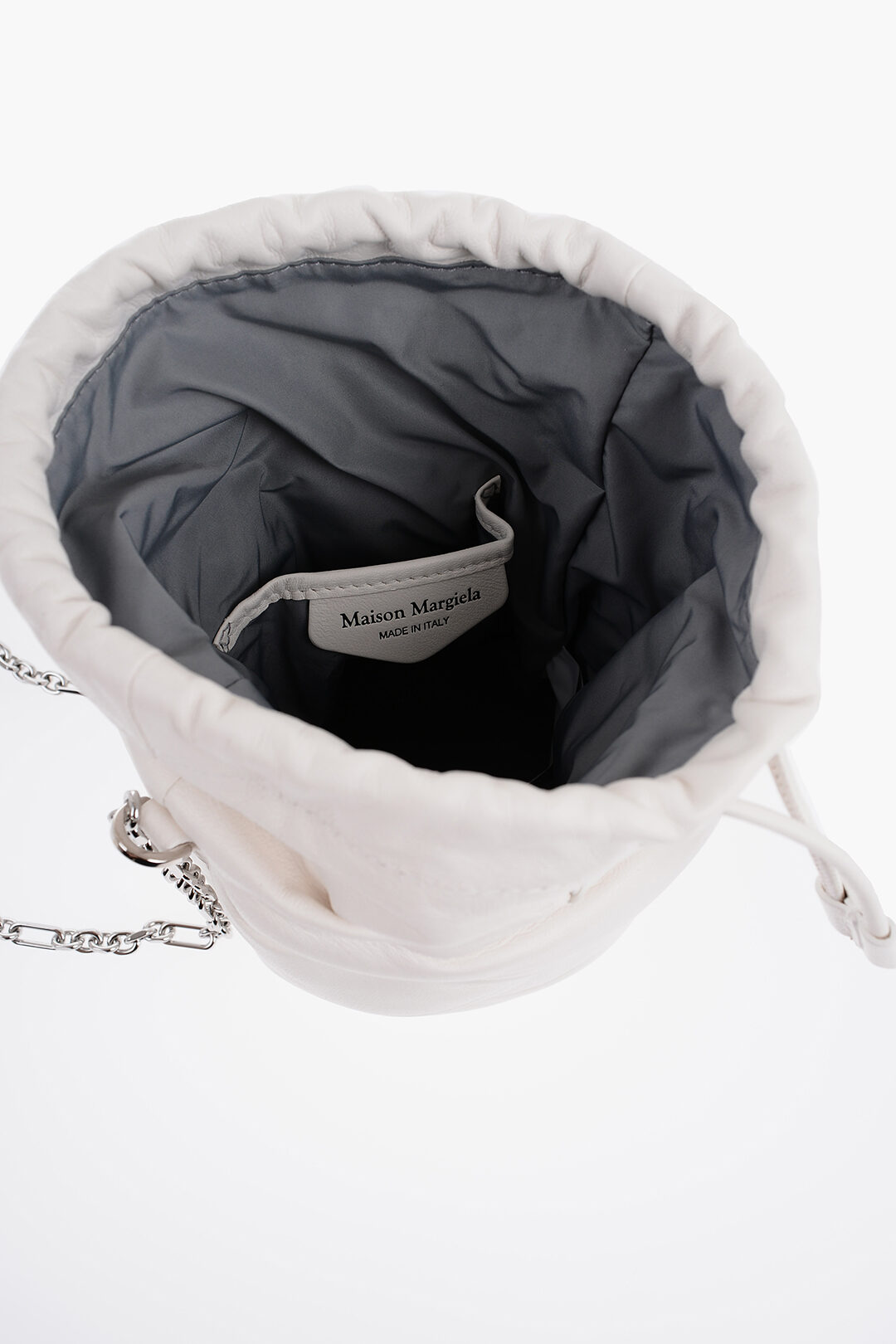 Maison Margiela MM11 Leather GLAM SLAM Bucket Bag with Silver-Tone ...