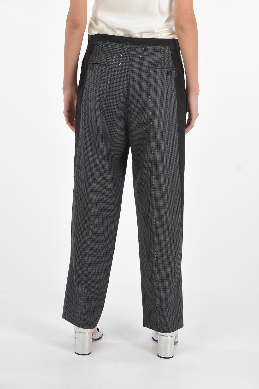 Maison Margiela MM4 District Check Pants with Visible Stitchings and ...