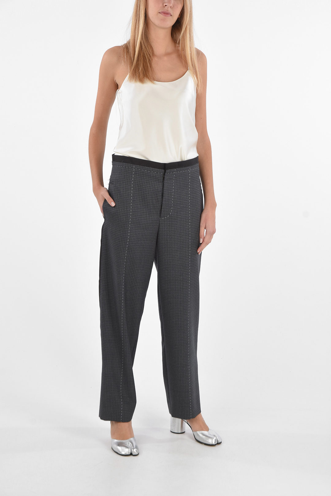 Maison Margiela MM4 District Check Pants with Visible Stitchings and ...