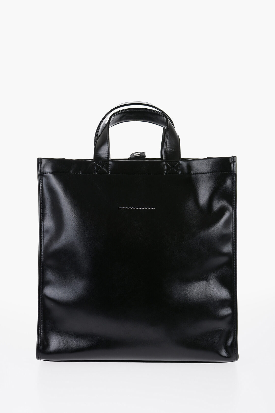 Maison Margiela MM6 Leather Tote Bag with Front Maxi Print women ...