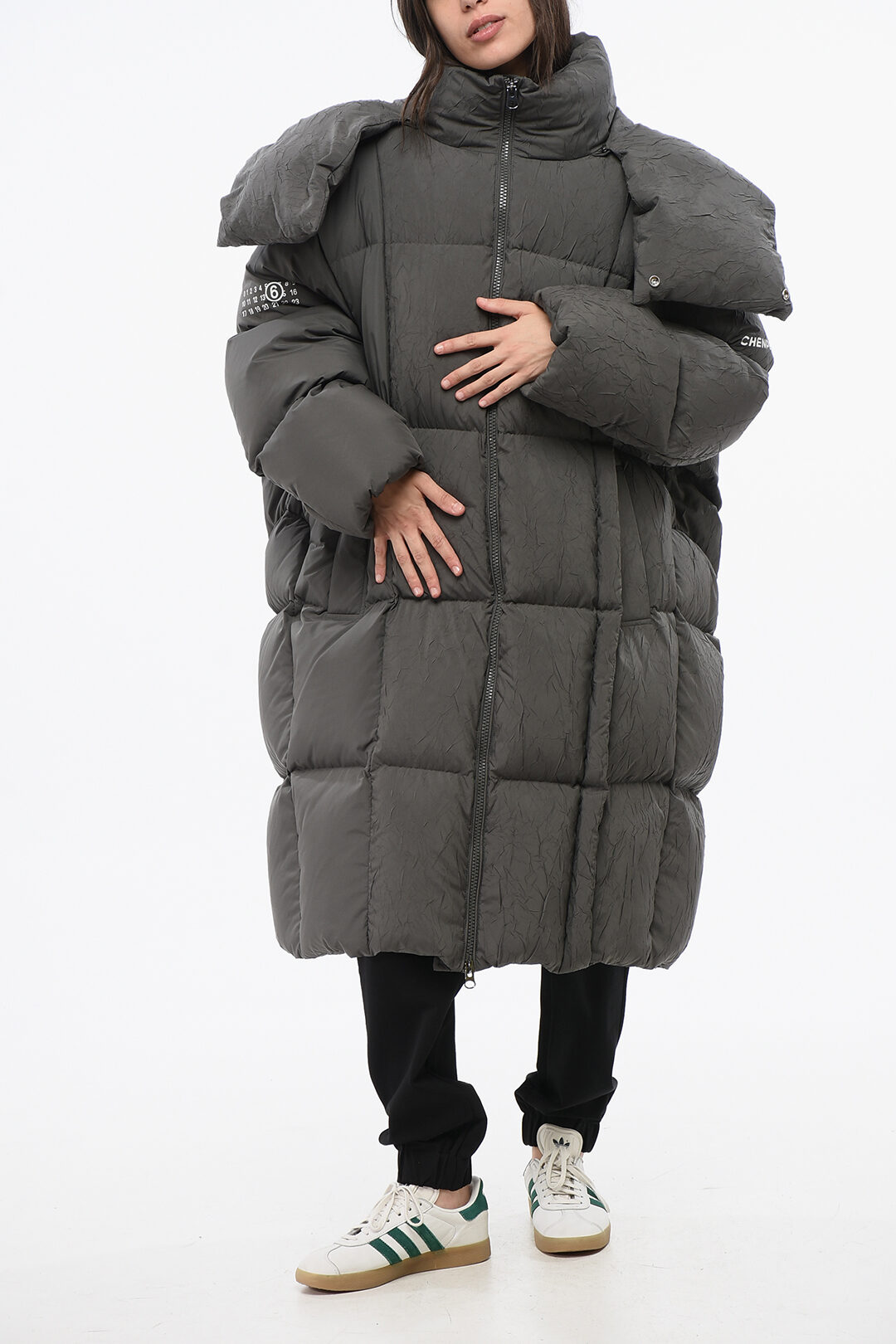 Maison Margiela MM6 Quilted Maxi Down Jacket with Removable Hood damen ...