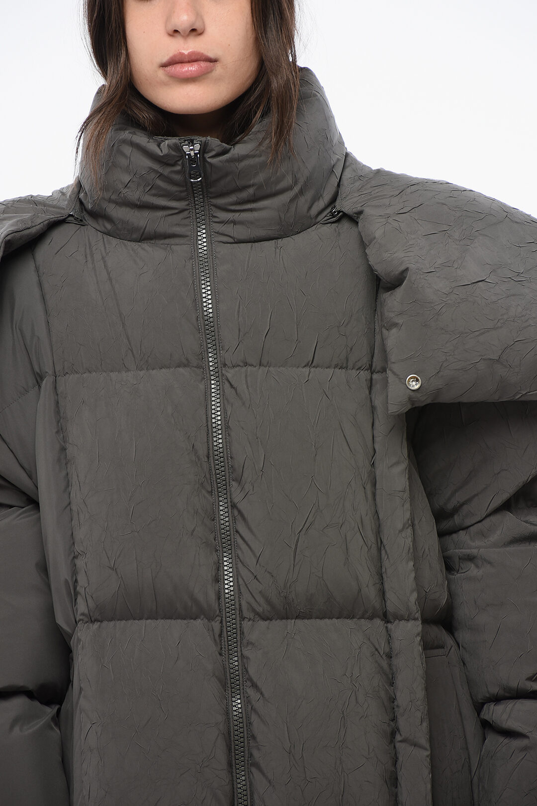 Maison Margiela MM6 Quilted Maxi Down Jacket with Removable Hood damen ...