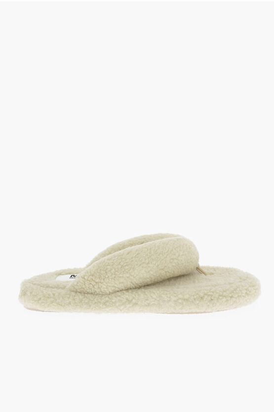 Maison Margiela MM6 Solid Color Teddy Flip Flop women - Glamood Outlet