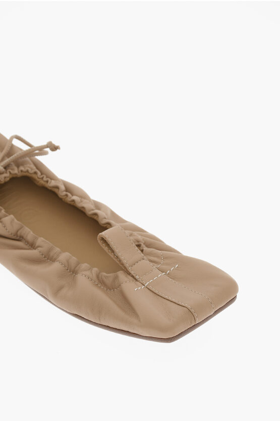 Maison Margiela MM6 Square Toe Leather Ballet Flats women - Glamood Outlet
