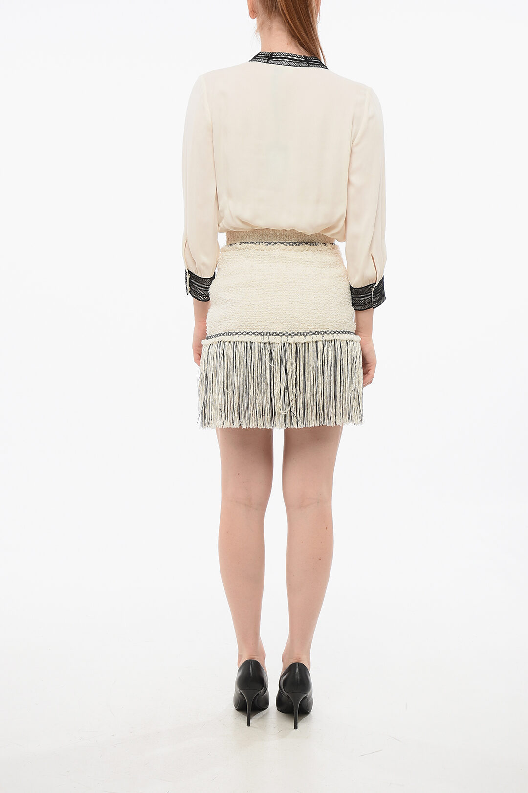 Elisabetta Franchi Modular Shirt Dress with Fringed Hems women ...