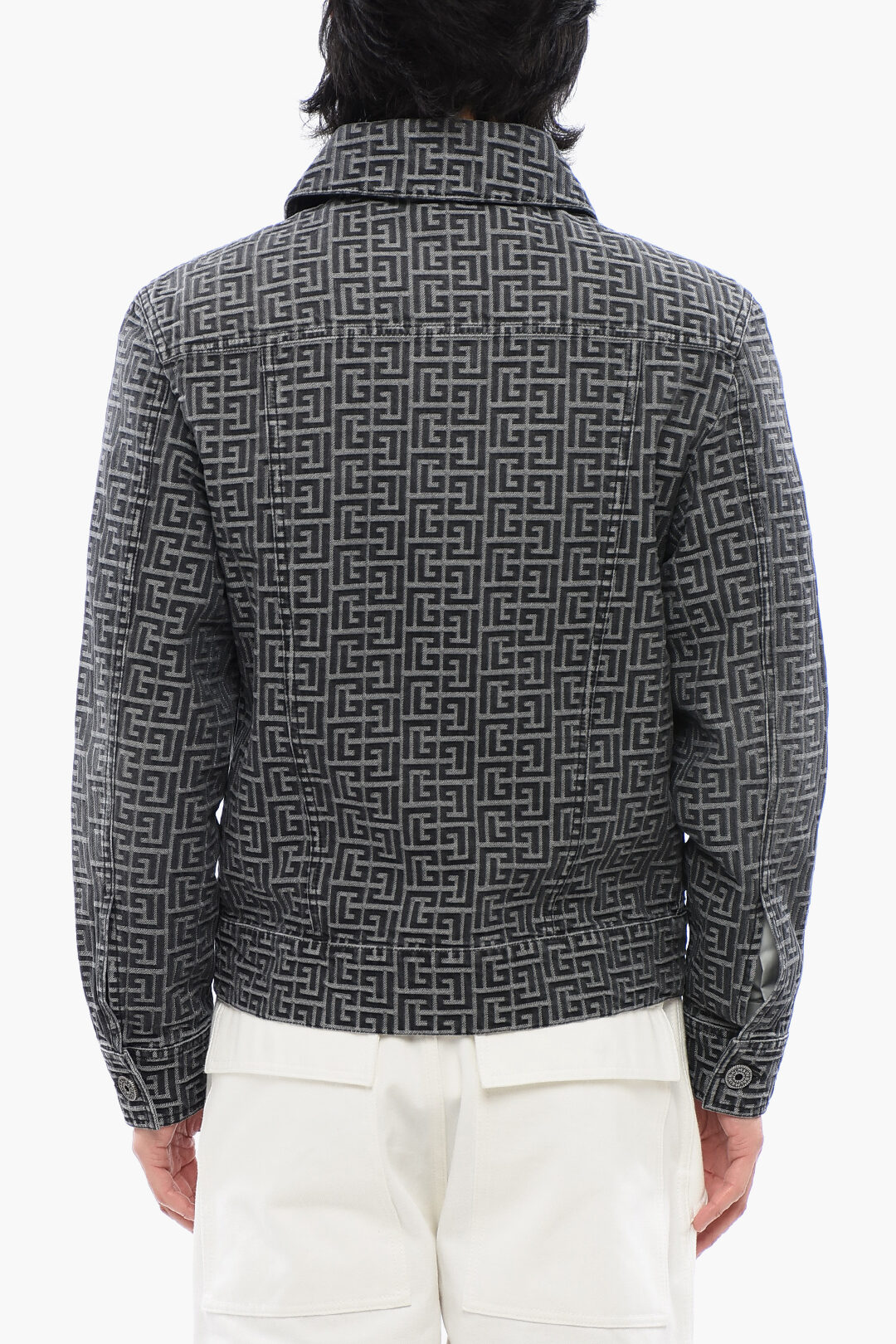 Balmain Monogram Denim Jacket with Flush Pockets men - Glamood Outlet