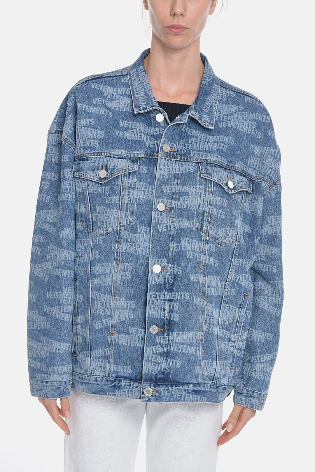 Vetements Monogram Denim Unisex Jacket unisex men women - Glamood Outlet
