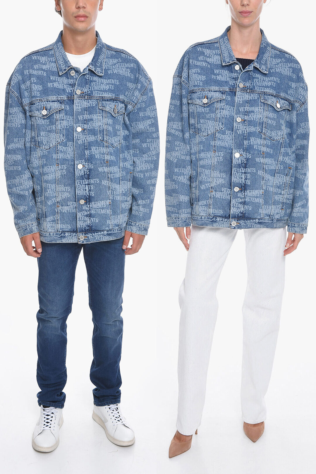 Vetements Monogram Denim Unisex Jacket unisex men women - Glamood Outlet
