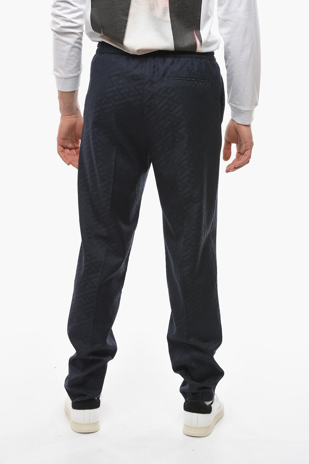 Versace Monogram Jacquard Pants with Elastic Wasitband men - Glamood Outlet