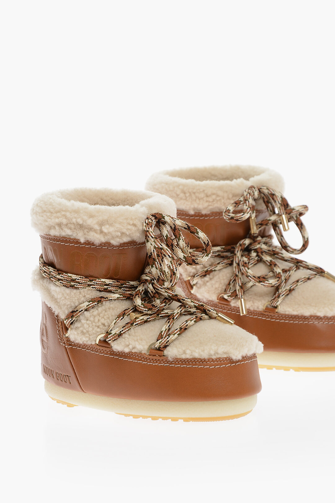 Chloe MOON BOOT Shearling Logoed Snow Booties women - Glamood Outlet