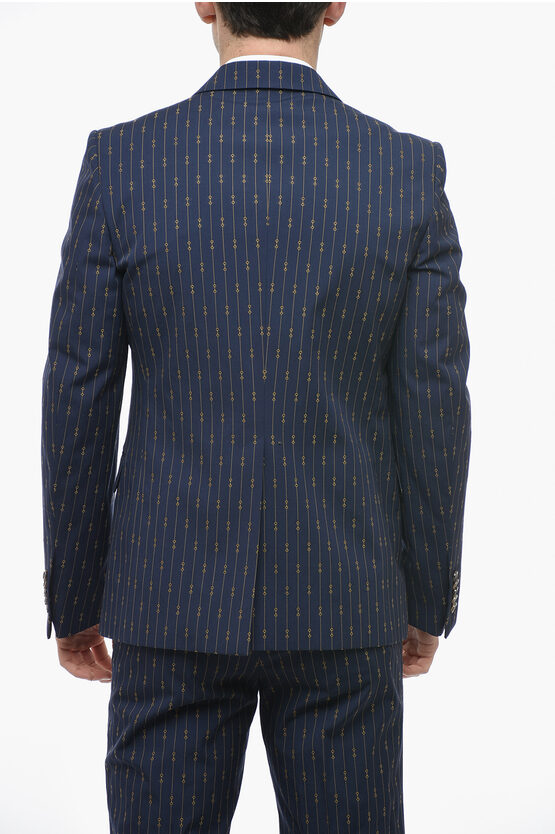 Gucci Morset Motif Wool Suit with Peak Lapel men - Glamood Outlet