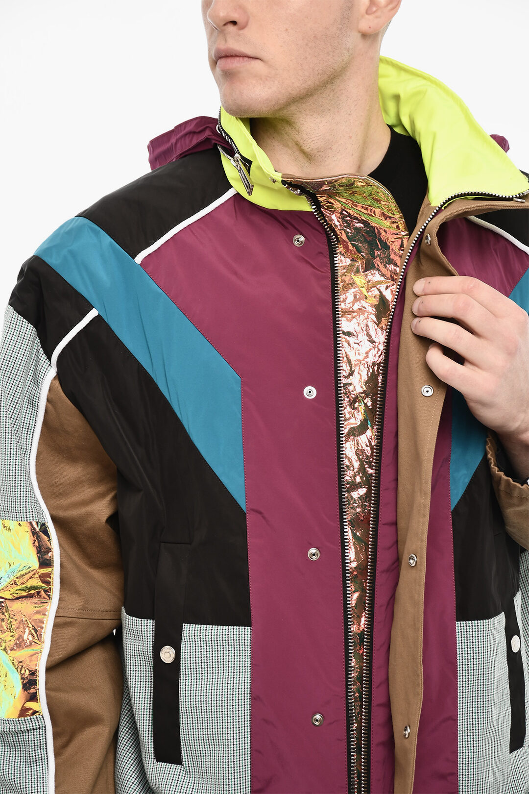 Dsquared2 Multi Fabrics Windbreaker With Hidden Hood men - Glamood Outlet