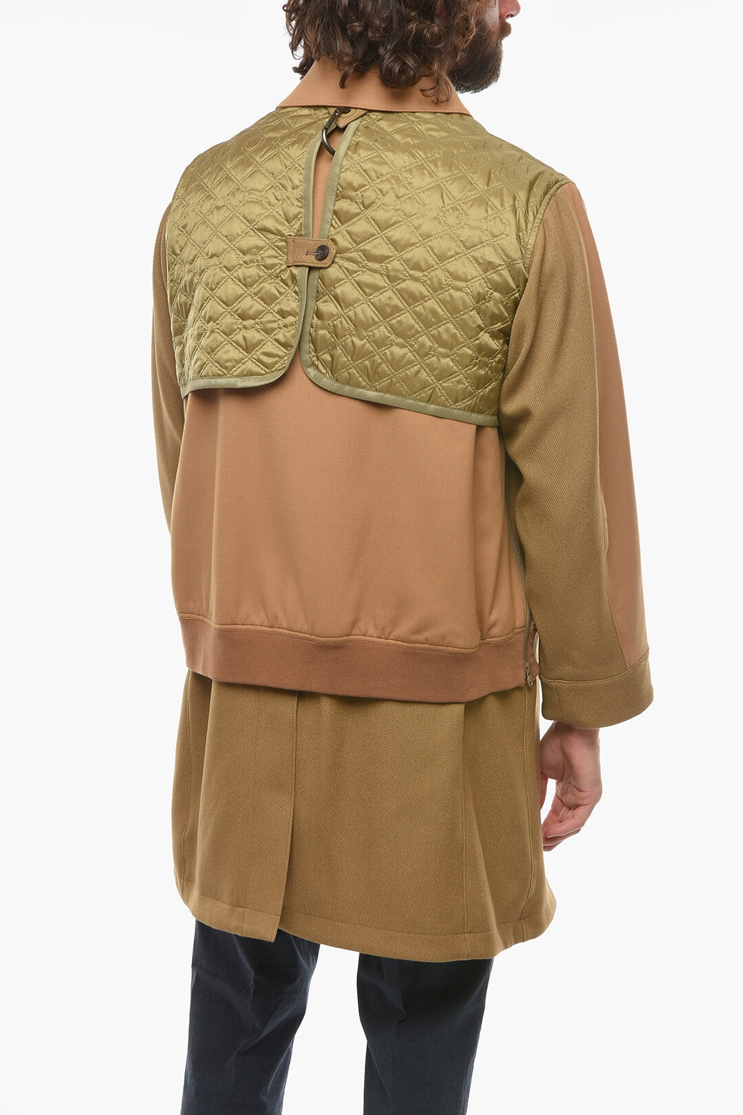 White Mountaineering Multi-layered Overcoat with Quilted Lining and ...