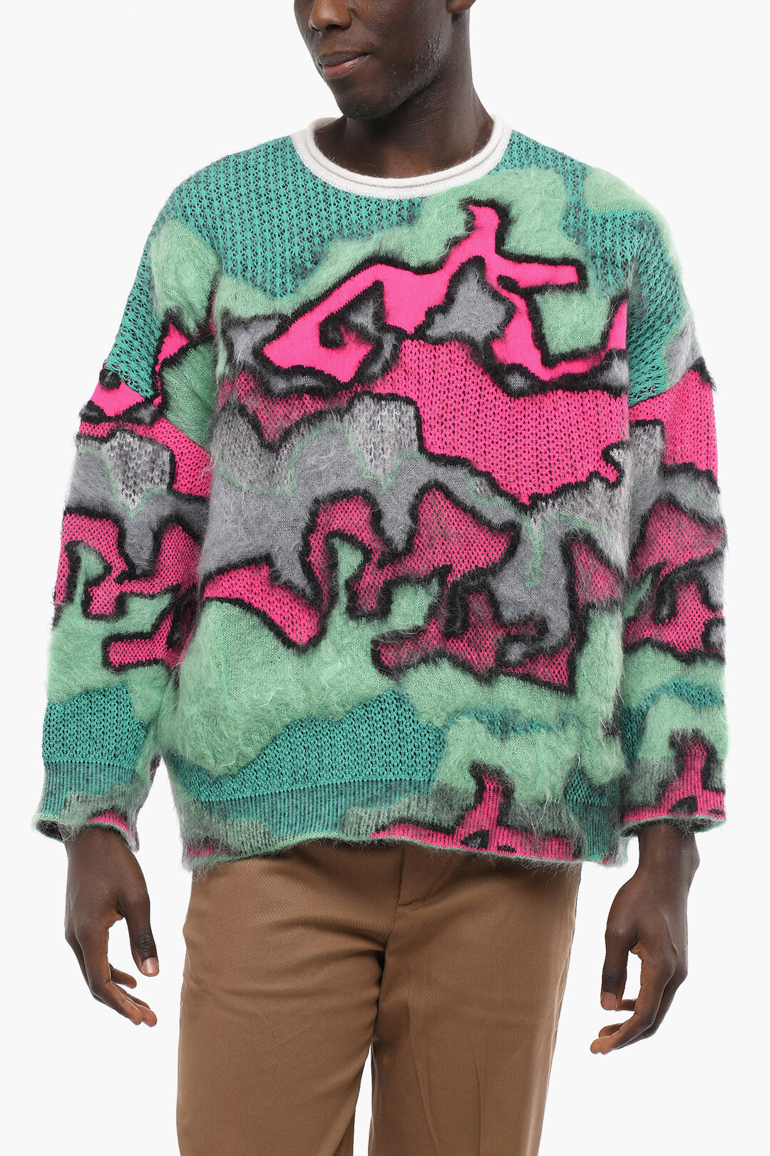 Loewe Multicolor Camouflage Pattern Mohair Blend Jumper men - Glamood Outlet