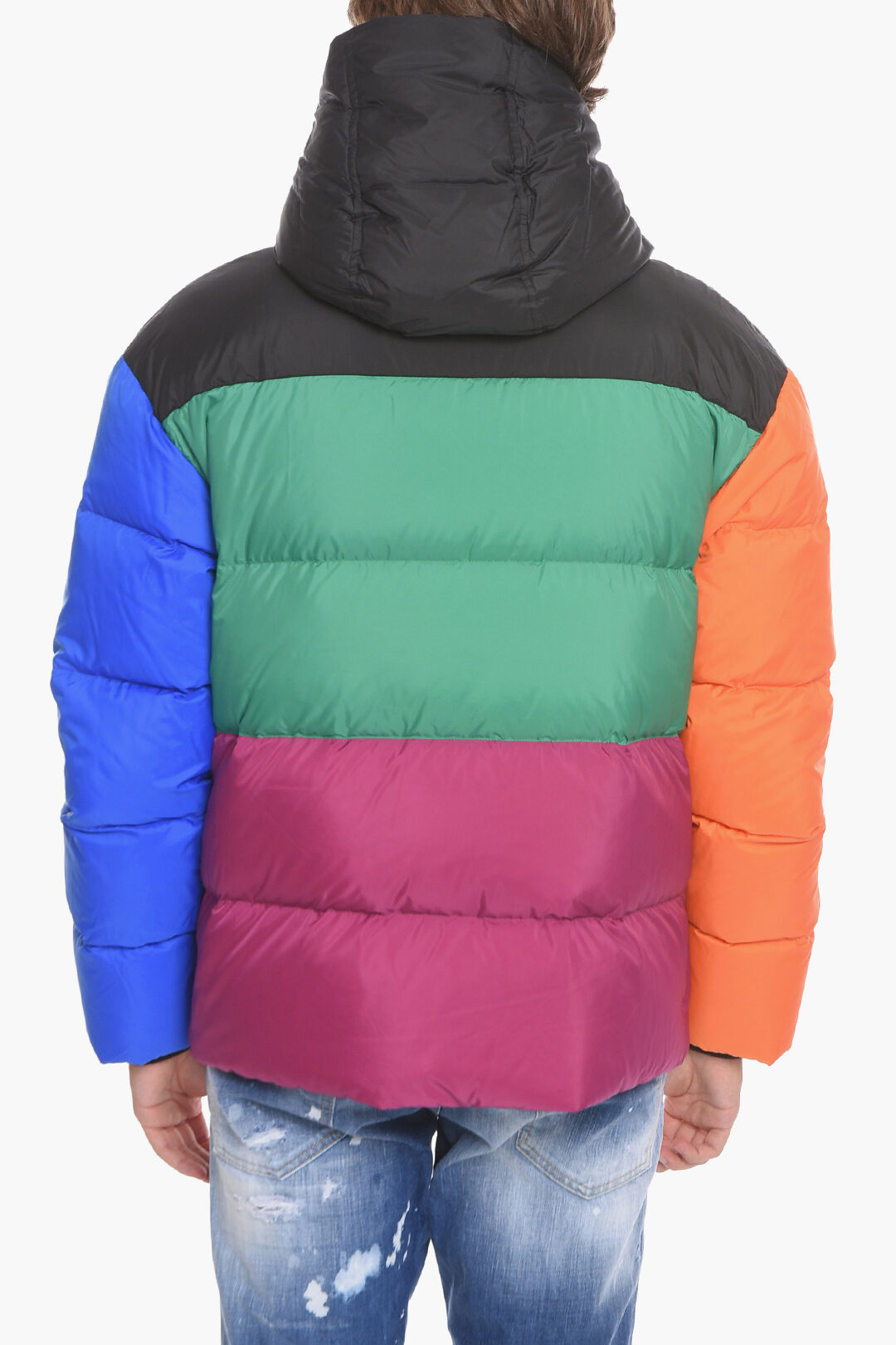 Dsquared2 Multicolored HOOD PUFF Puffer Jacket with Velco Fastening men ...