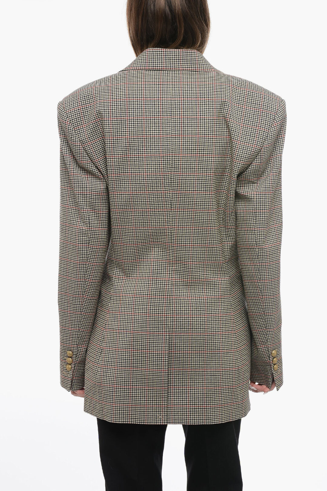Balmain Multipocket Double-breasted Blazer with Check Pattern women ...