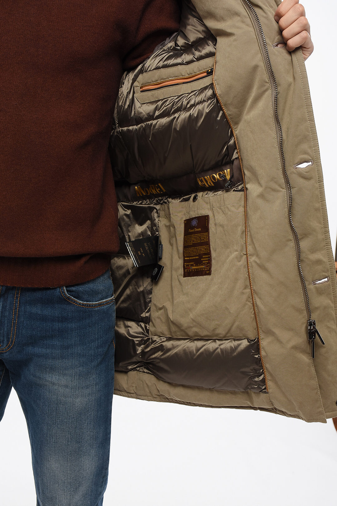 Moorer Multipocketed TED Parka Jacket with Down Padding and Fur Collar ...