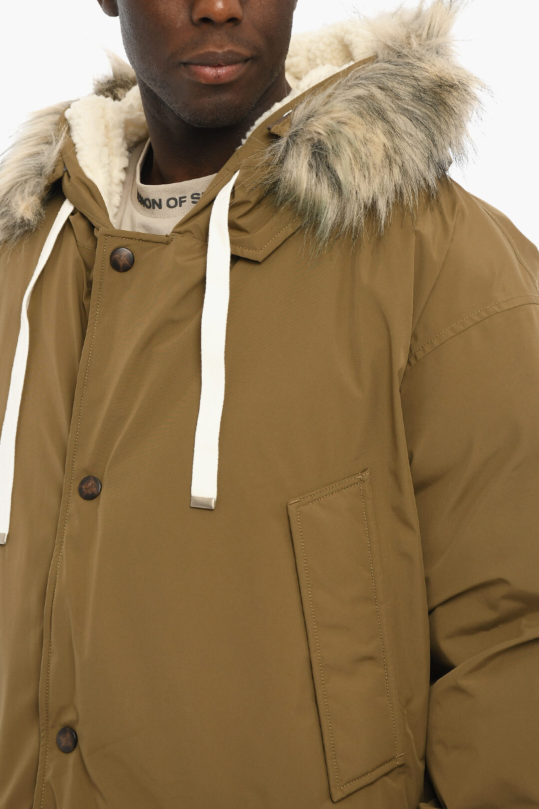Woolrich NANAMICA Solid Color Down Jacket with Hood men - Glamood Outlet