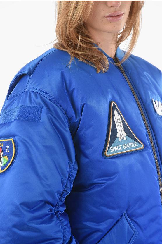 Balenciaga NASA Oversized SPACE Bomber Jacket with Velcro Patches women ...