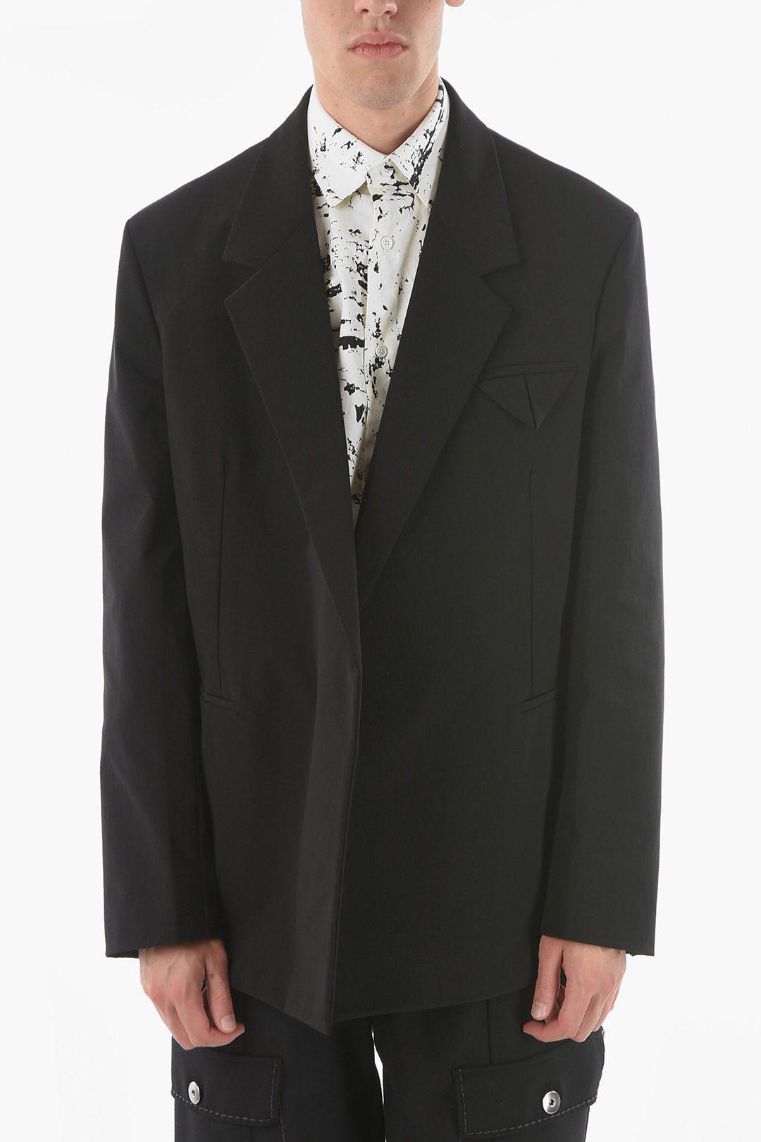Bottega Veneta Notch Lapel Buttonless Stretch Nylon Blazer men ...