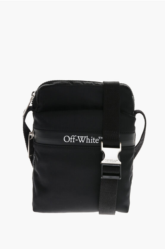 Off-white Nylon Crossbody Bag With Contrasting Logo | ModeSens