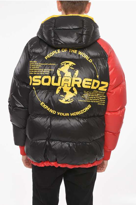 Dsquared2 Nylon Down Jacket with Back Print men - Glamood Outlet